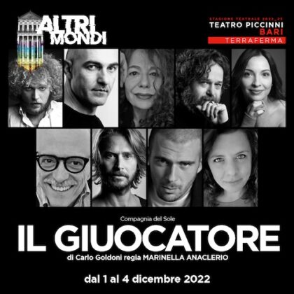 Bari, dal primo al 4 dicembre va in scena Il Giuocatore di Carlo Goldoni